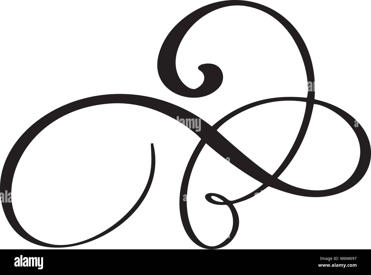 hand drawn flourish Calligraphy elements. Vector illustration Stock ...