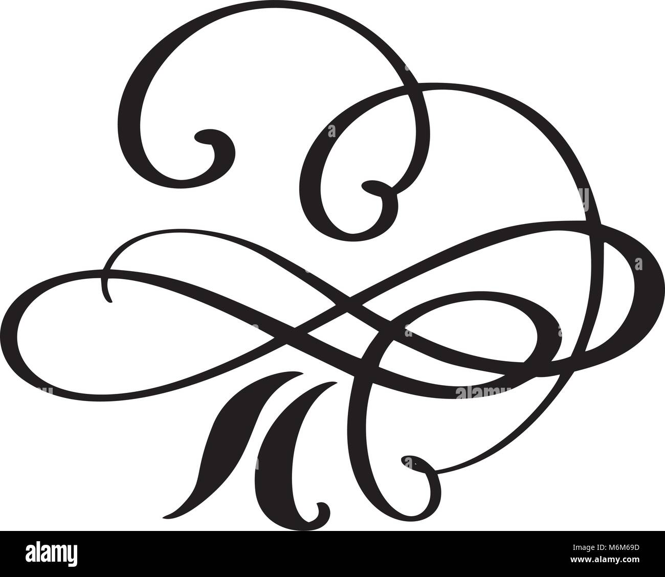 hand drawn flourish Calligraphy elements. Vector illustration Stock ...