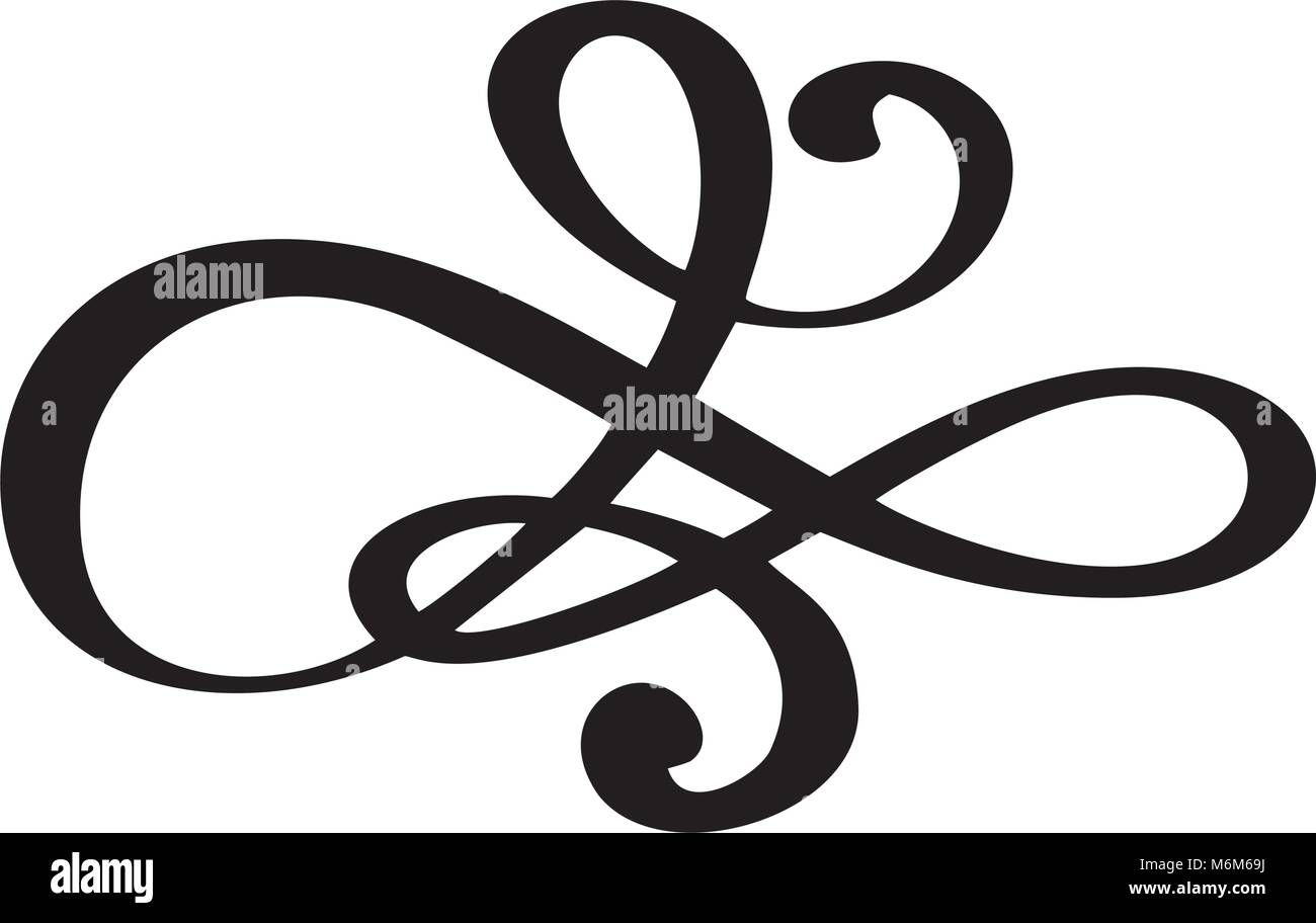 hand drawn flourish Calligraphy elements. Vector illustration Stock ...