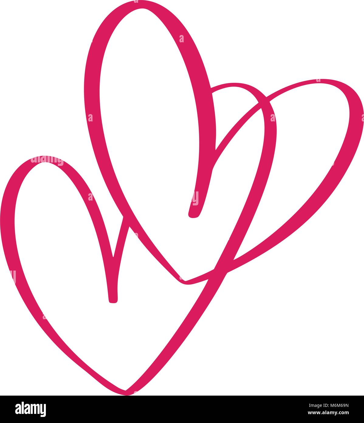Heart two love sign. Icon on white background. Romantic symbol linked ...