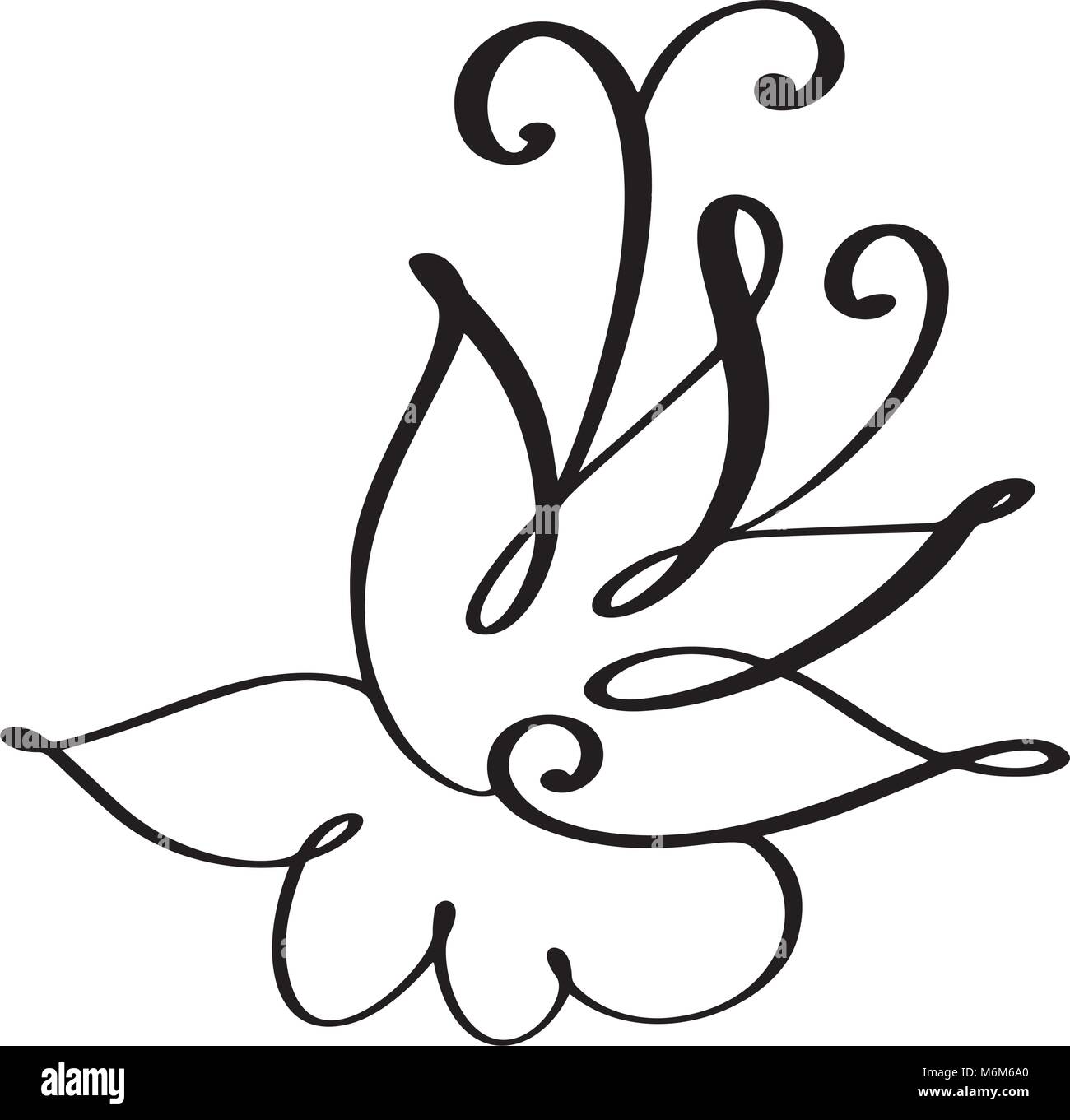 hand drawn flourish Calligraphy elements. Vector illustration Stock ...