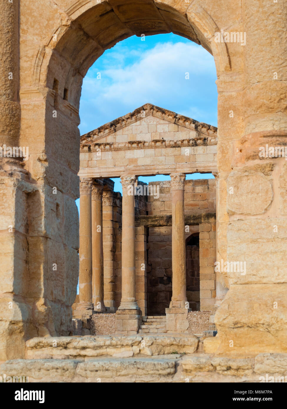 The archaeological site of Sbeitla is located in Sbeitla in Tunisia, in ...
