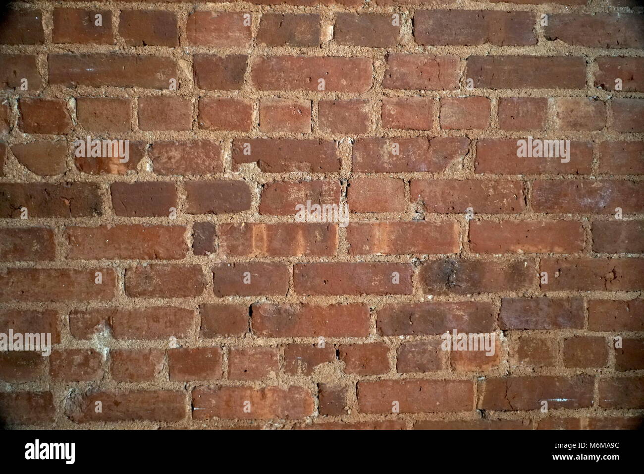 Red brick wall pattern. Interior construction design creates modern ...