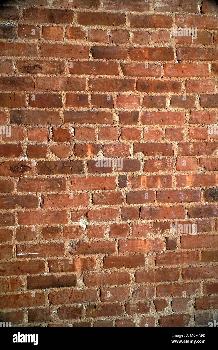 Red brick wall pattern. Interior construction design creates modern ...