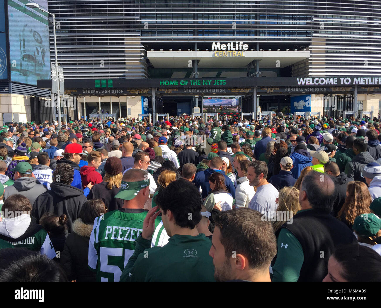East Rutherford, NJ - October 2016: New York Jets fans crowd into ...
