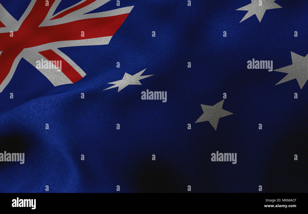 Australian flag with fabric texture. 3D remder Stock Photo - Alamy