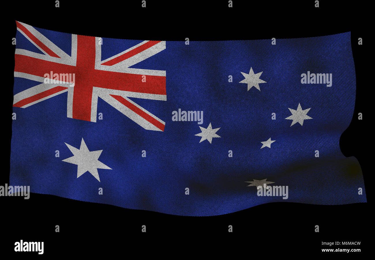 Australian flag with fabric texture. 3D remder Stock Photo - Alamy