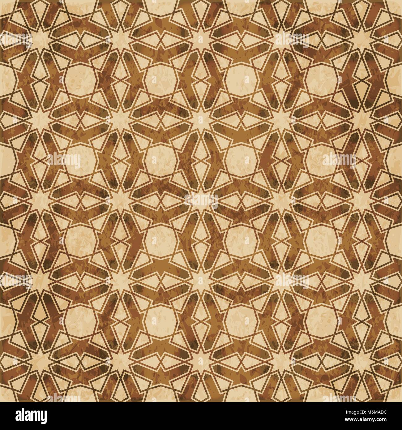Retro brown Islam seamless geometry pattern background eastern style ...