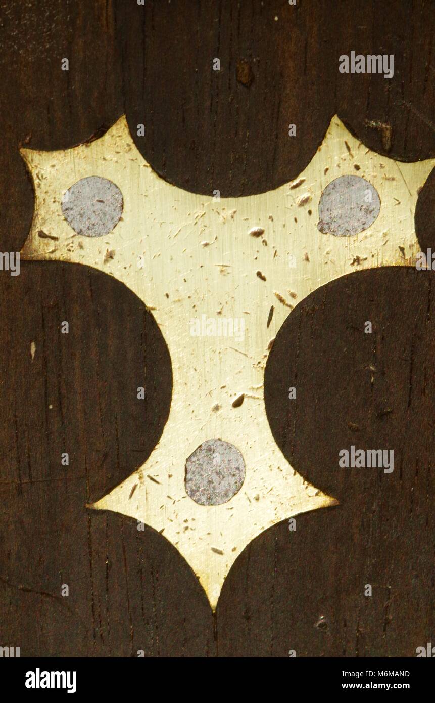 Gothic Rivet Brass Inlay of a Victorian Carpenters Set Square. Exeter ...