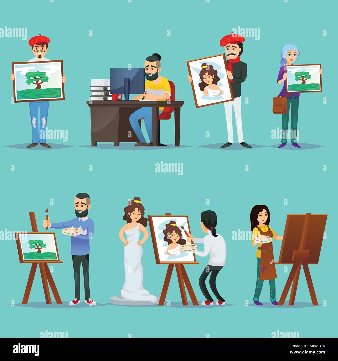 How to create collage paintings Stock Vector Images - Alamy