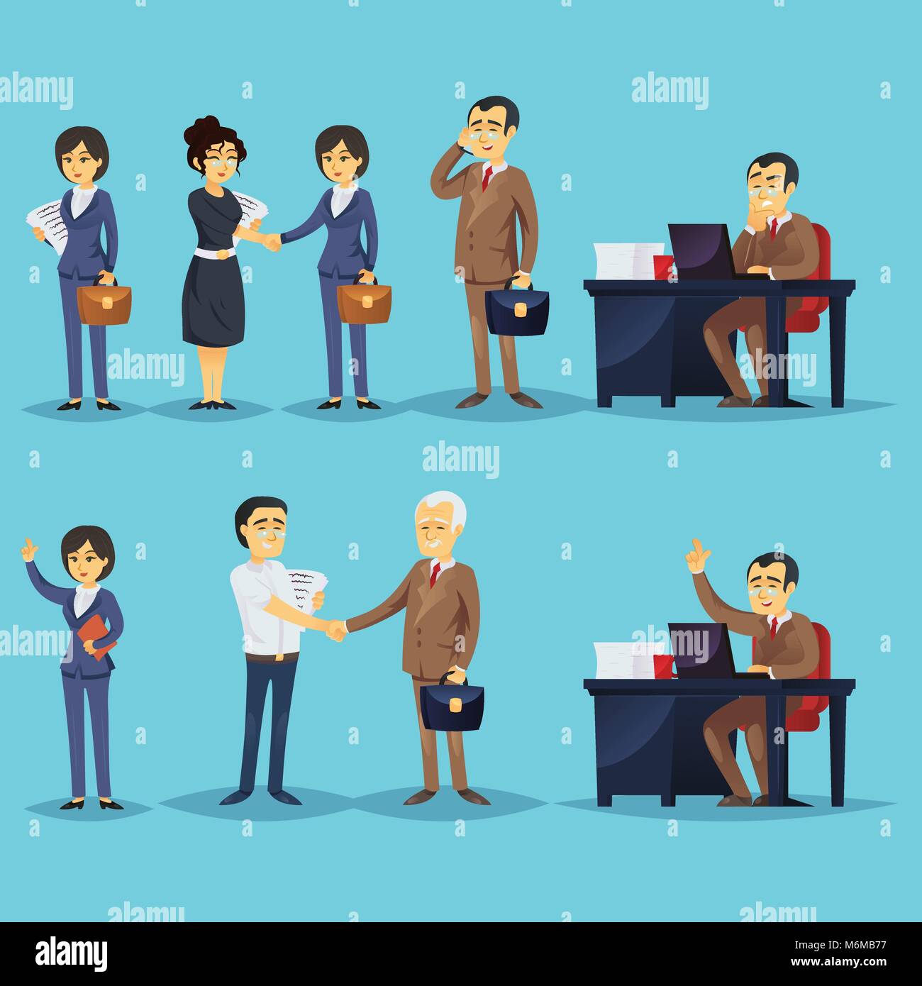 Set of businesspeople and successful entrepreneurs Stock Vector Image ...