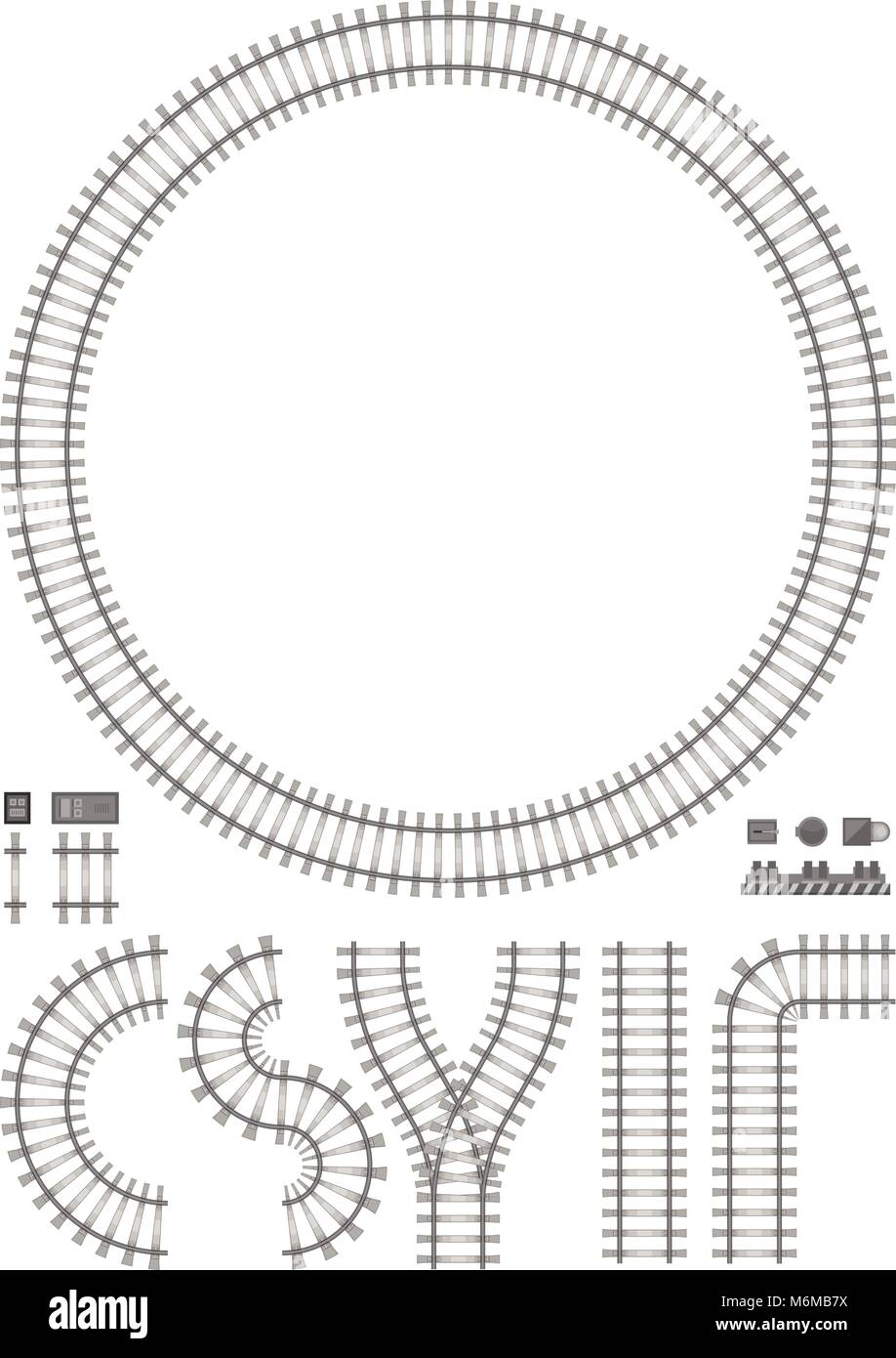 Railroad train track line Stock Vector Images - Alamy