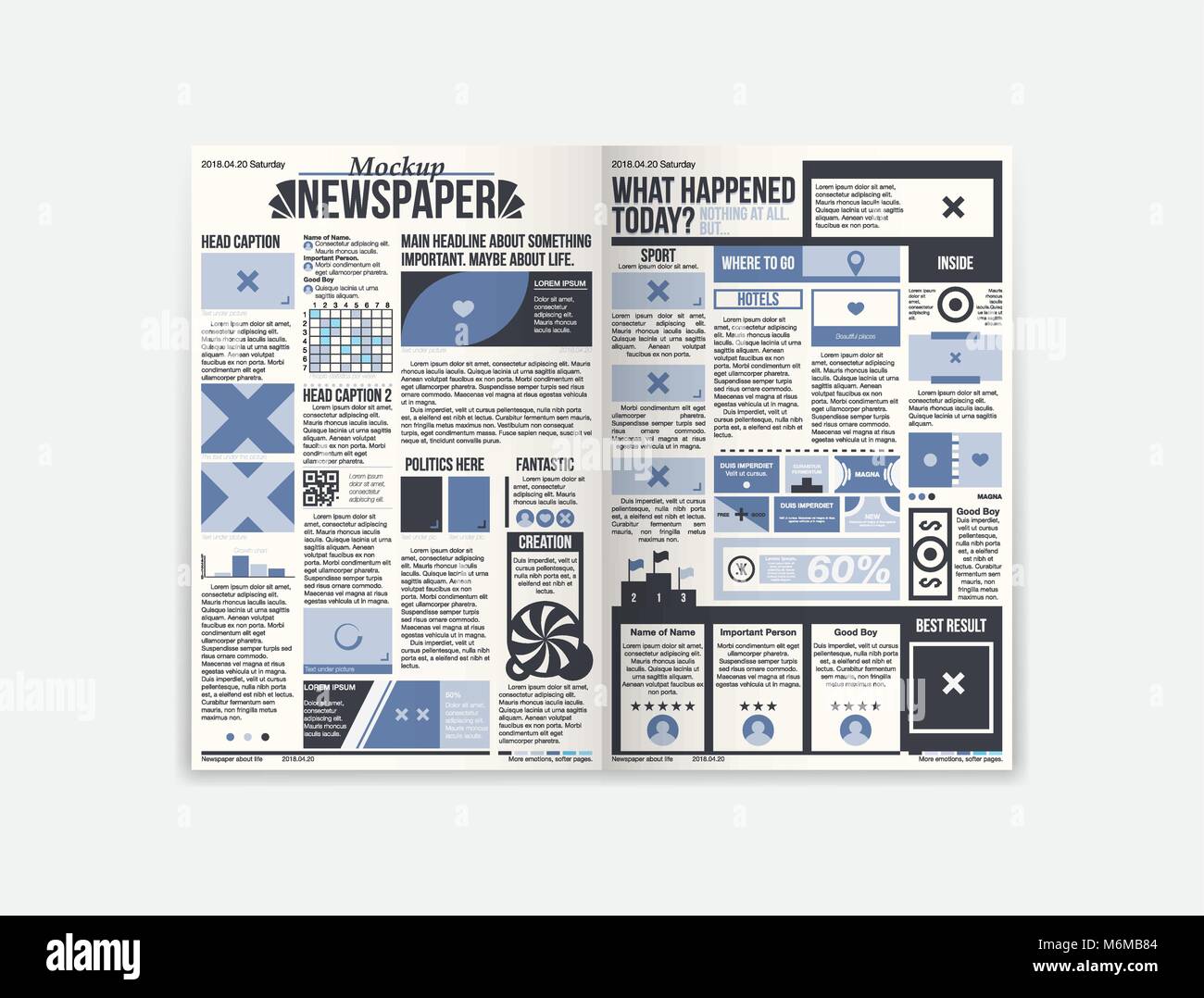 Layout newspaper Stock Vector Images - Alamy