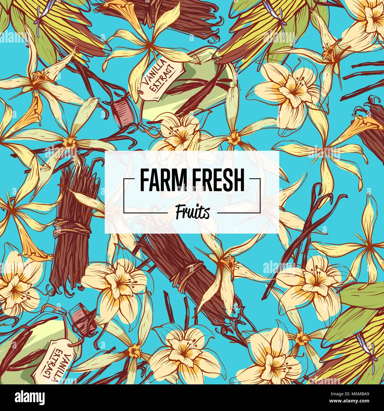 Natural vanilla spice advertising banner Stock Vector Image & Art - Alamy