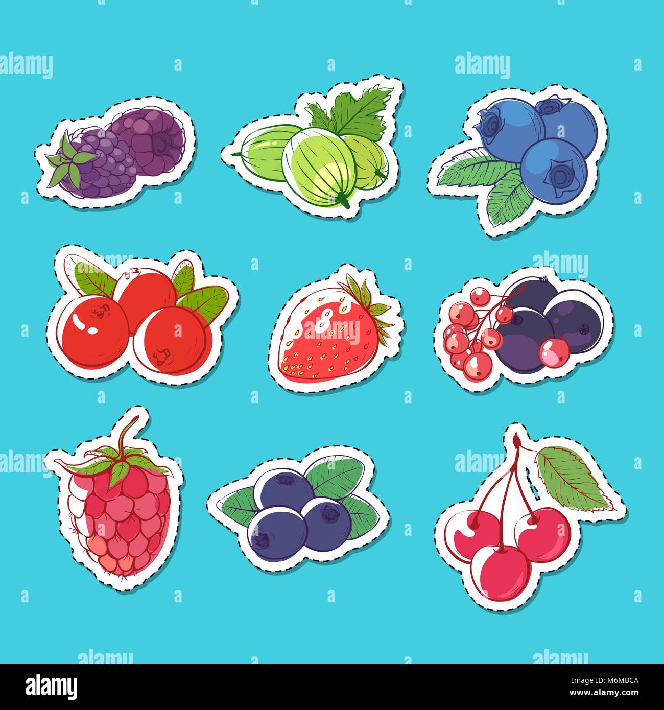 Mixed fruit berries Stock Vector Images - Alamy