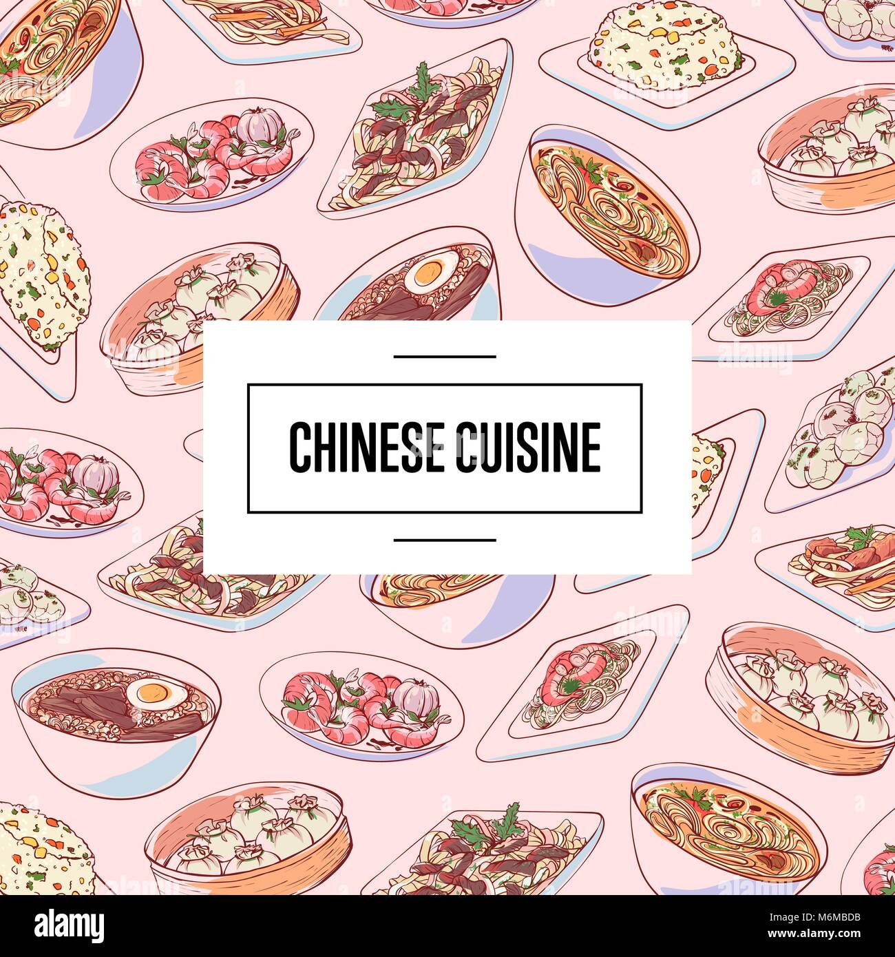 Chinese cuisine poster with asian dishes Stock Vector Image & Art - Alamy