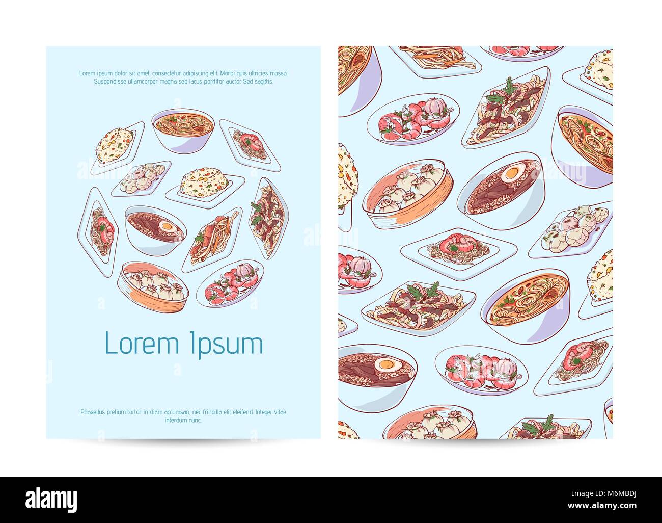 Chinese restaurant menu design with asian dishes Stock Vector Image ...