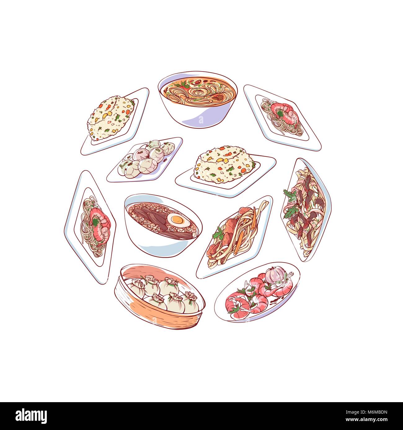 Chinese famous dishes Stock Vector Images - Alamy