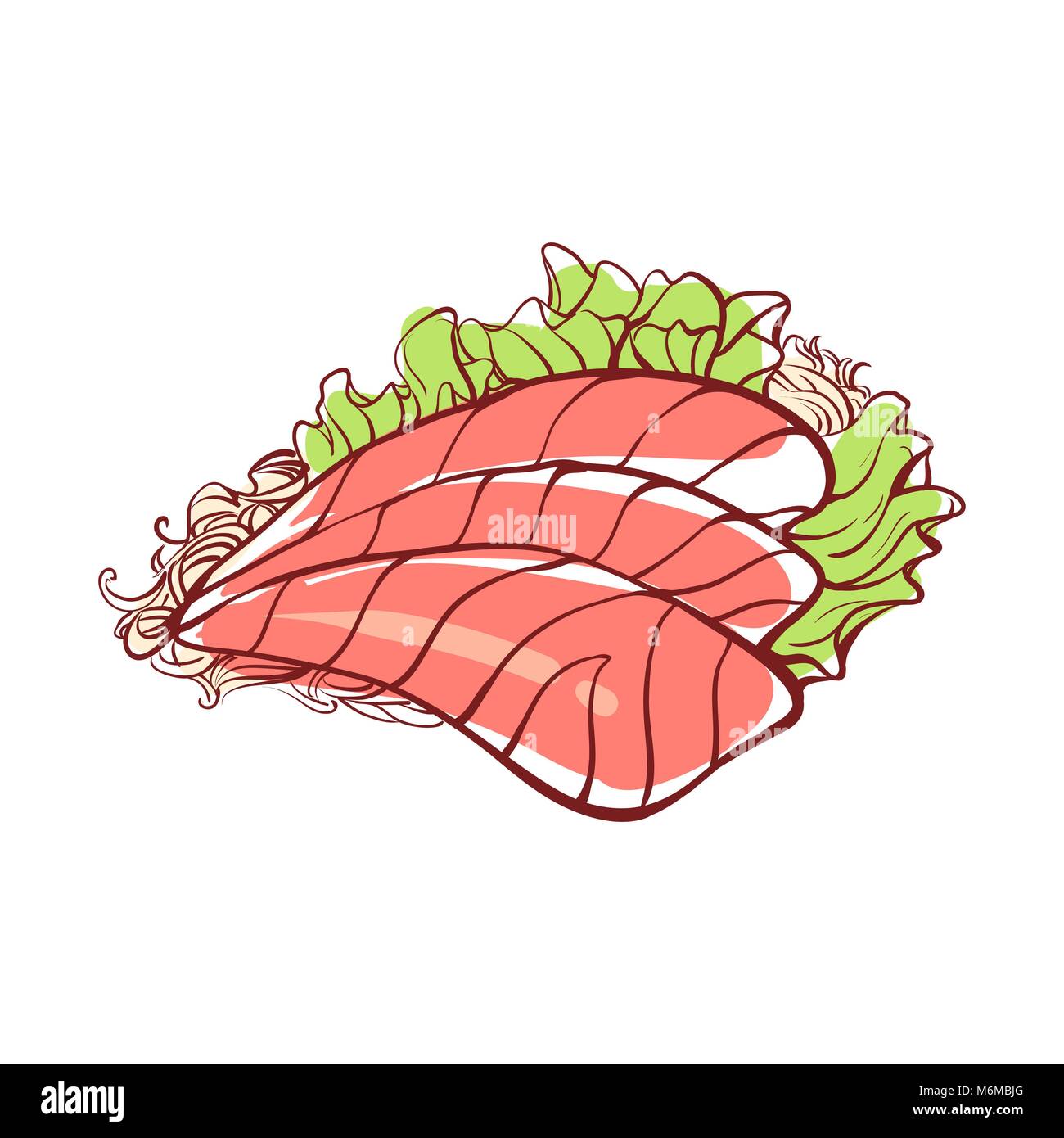 Fish fillet isolated and plate Stock Vector Images - Alamy