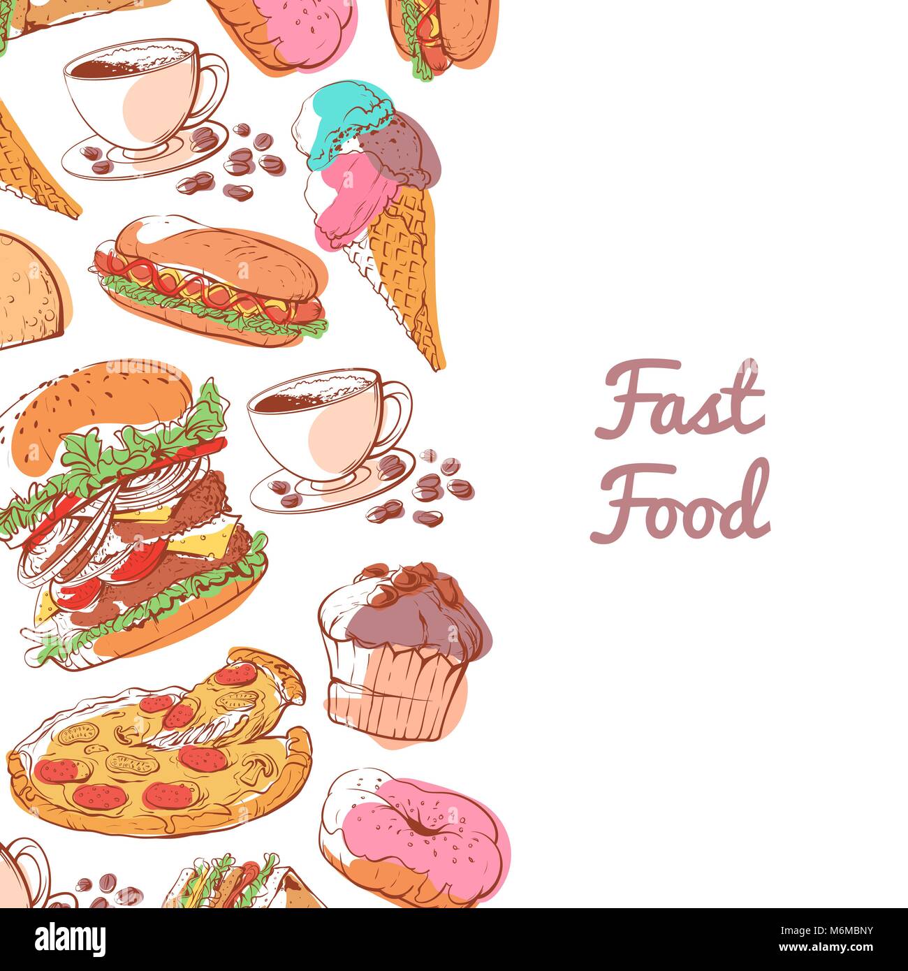 Fast food poster with prepared snacks Stock Vector Image & Art - Alamy