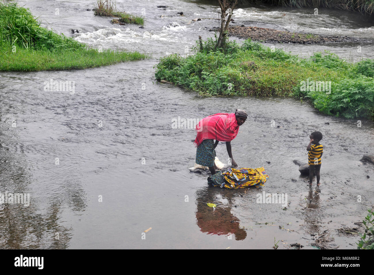 Democratic Republic of Congo, Village near Virunga National Park Stock ...