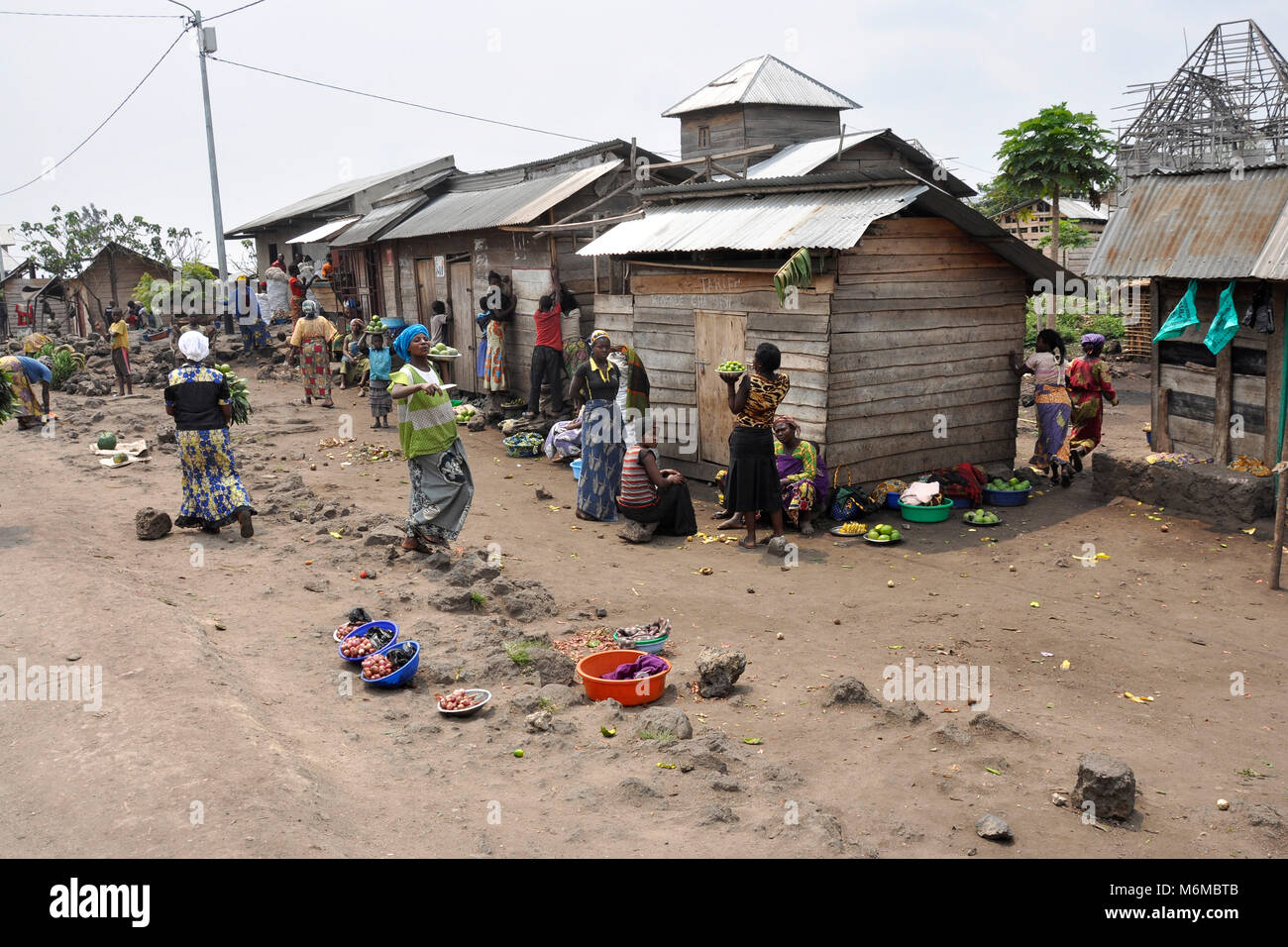 Democratic Republic of Congo, Village near Virunga National Park Stock ...