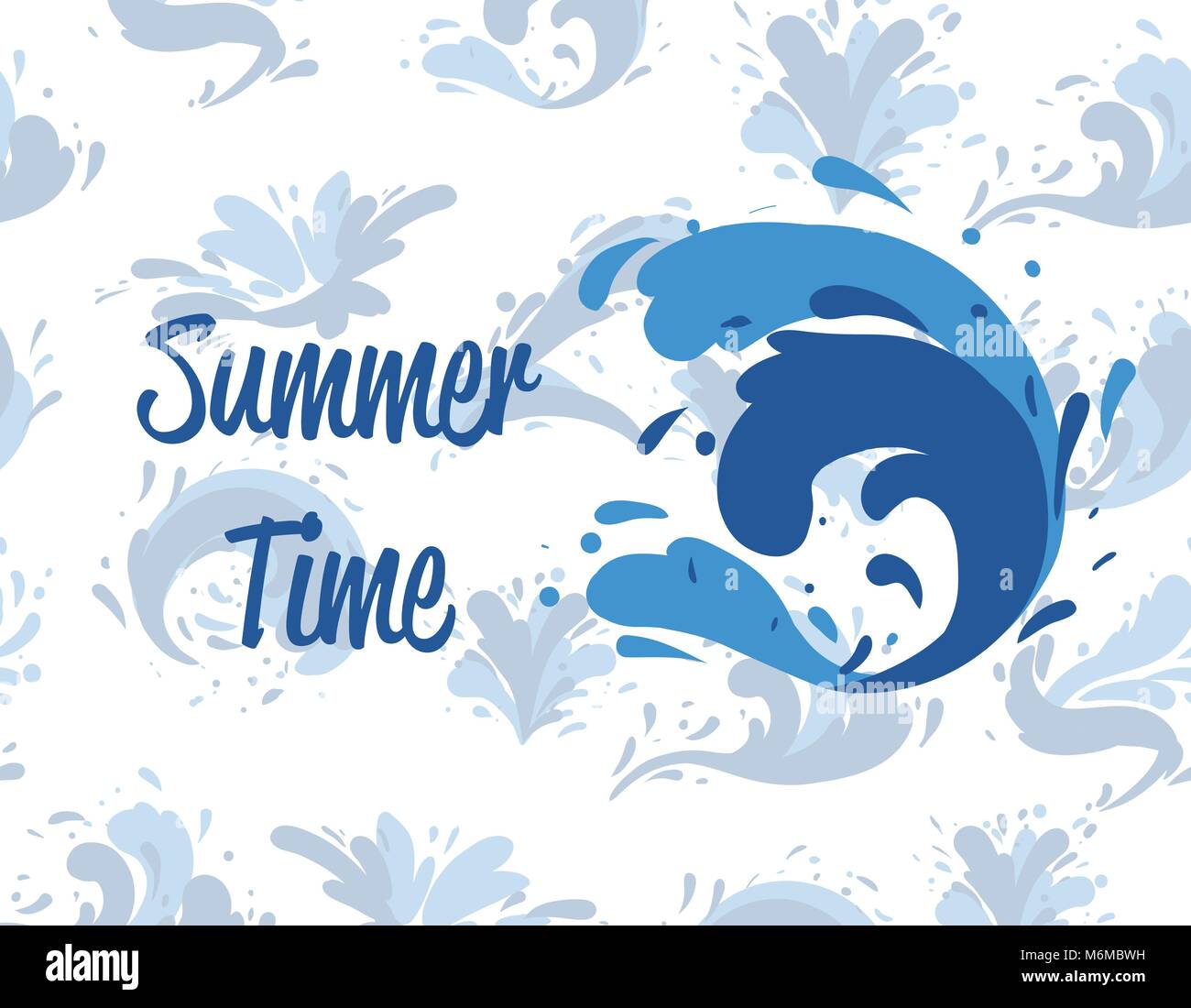 Summer time poster with water splash element Stock Vector Image & Art ...