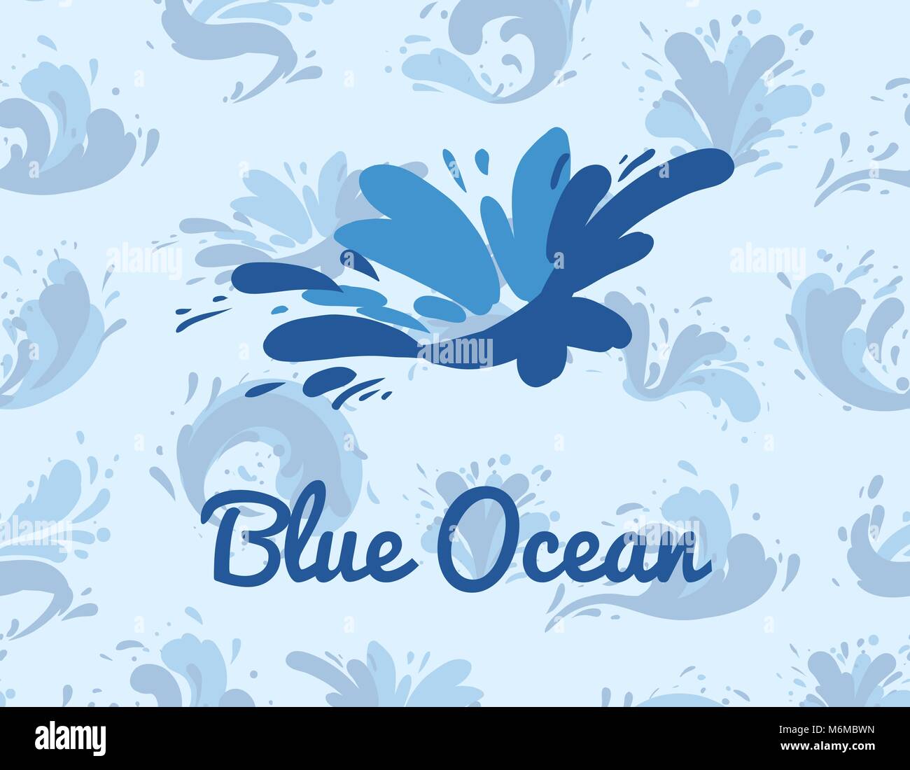 Blue ocean poster with water splash element Stock Vector Image & Art ...