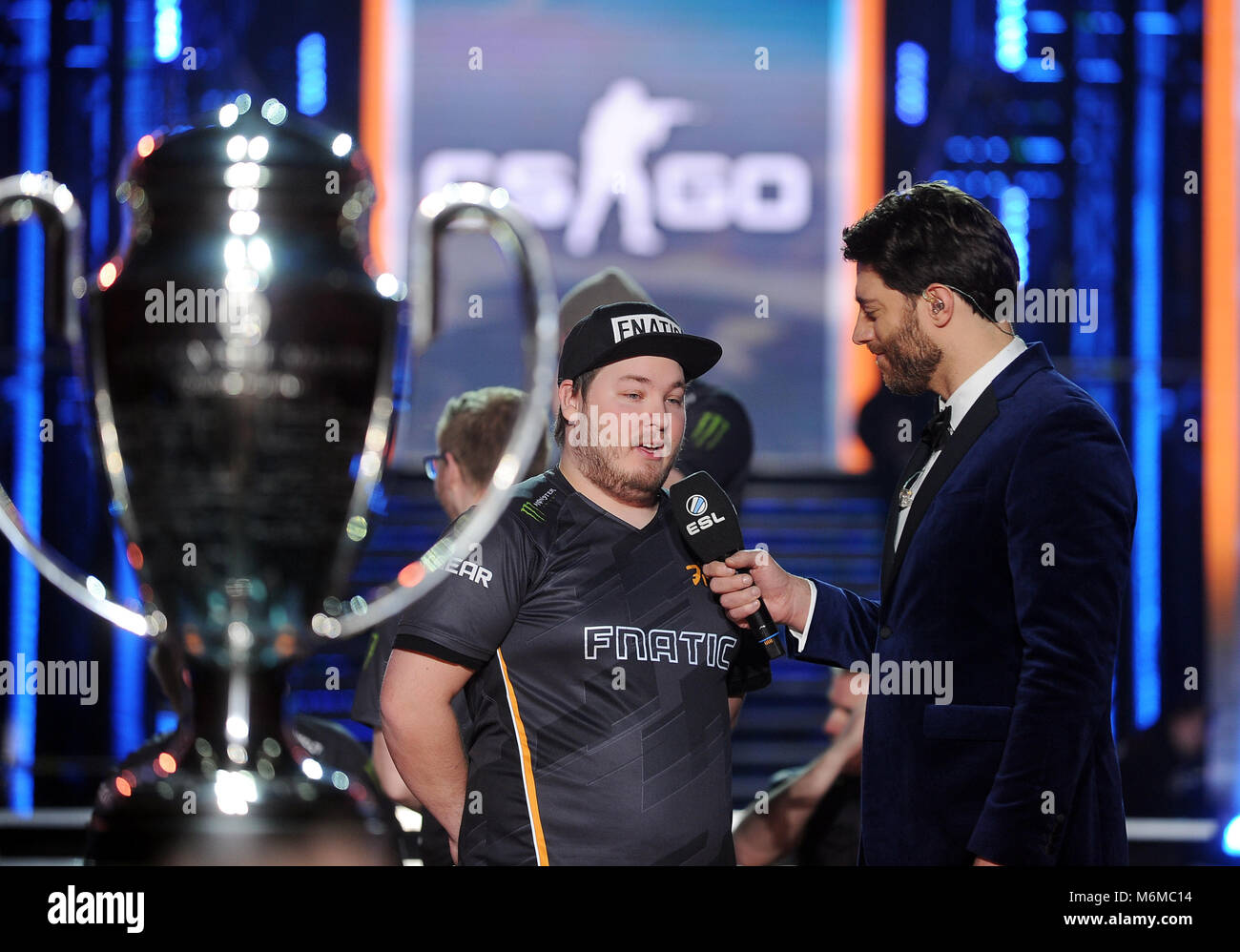 KATOWICE, POLAND - MARCH 04: Robin flusha Ronnquist gives an interview ...