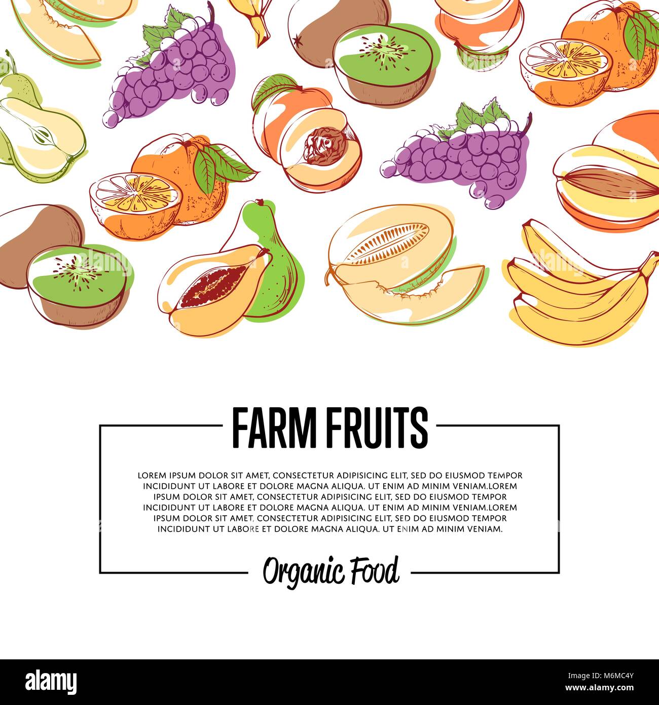 Natural eco farming vector poster Stock Vector Image & Art - Alamy