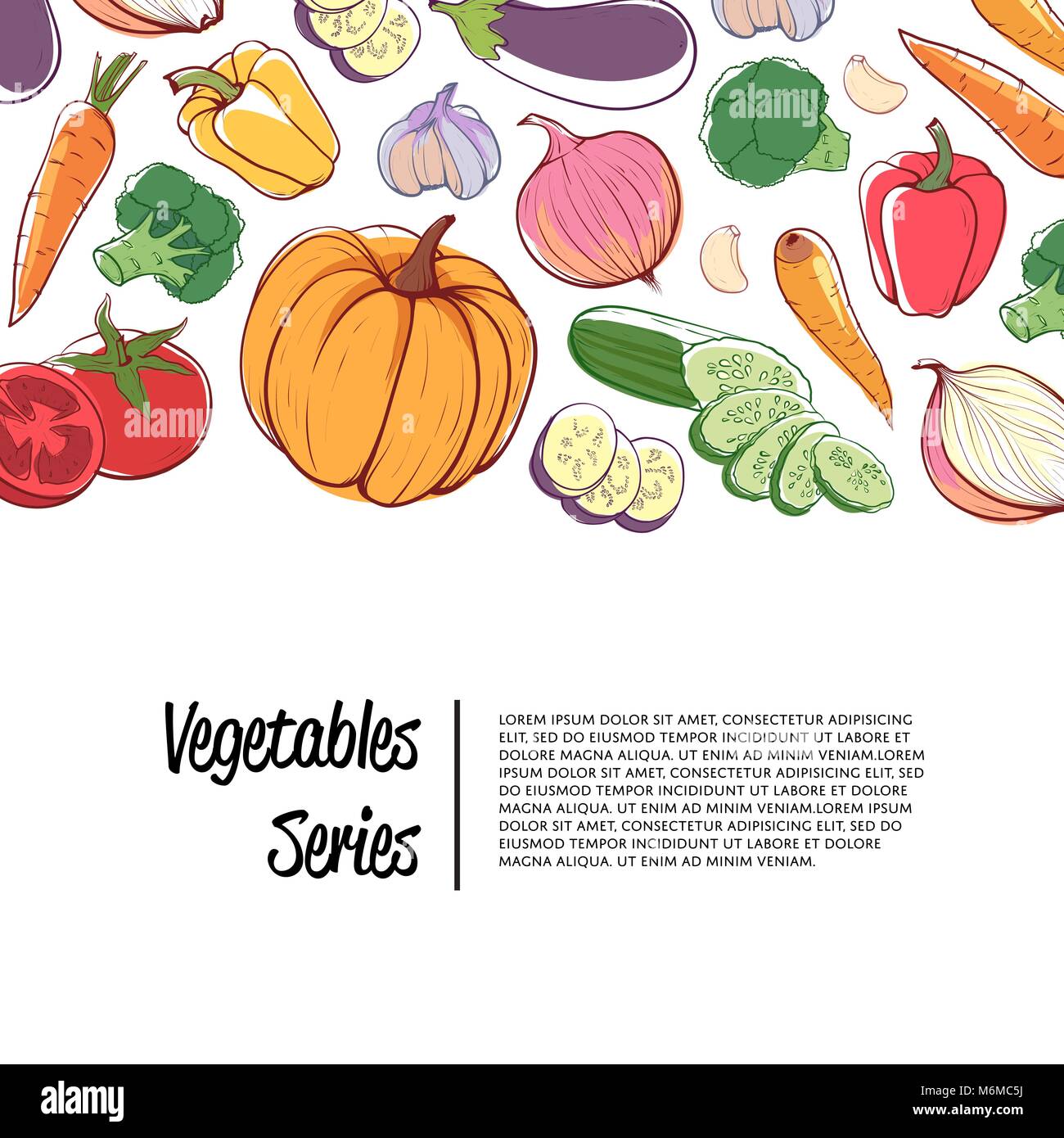 Fresh organic vegetables supermarket advertising Stock Vector Image ...