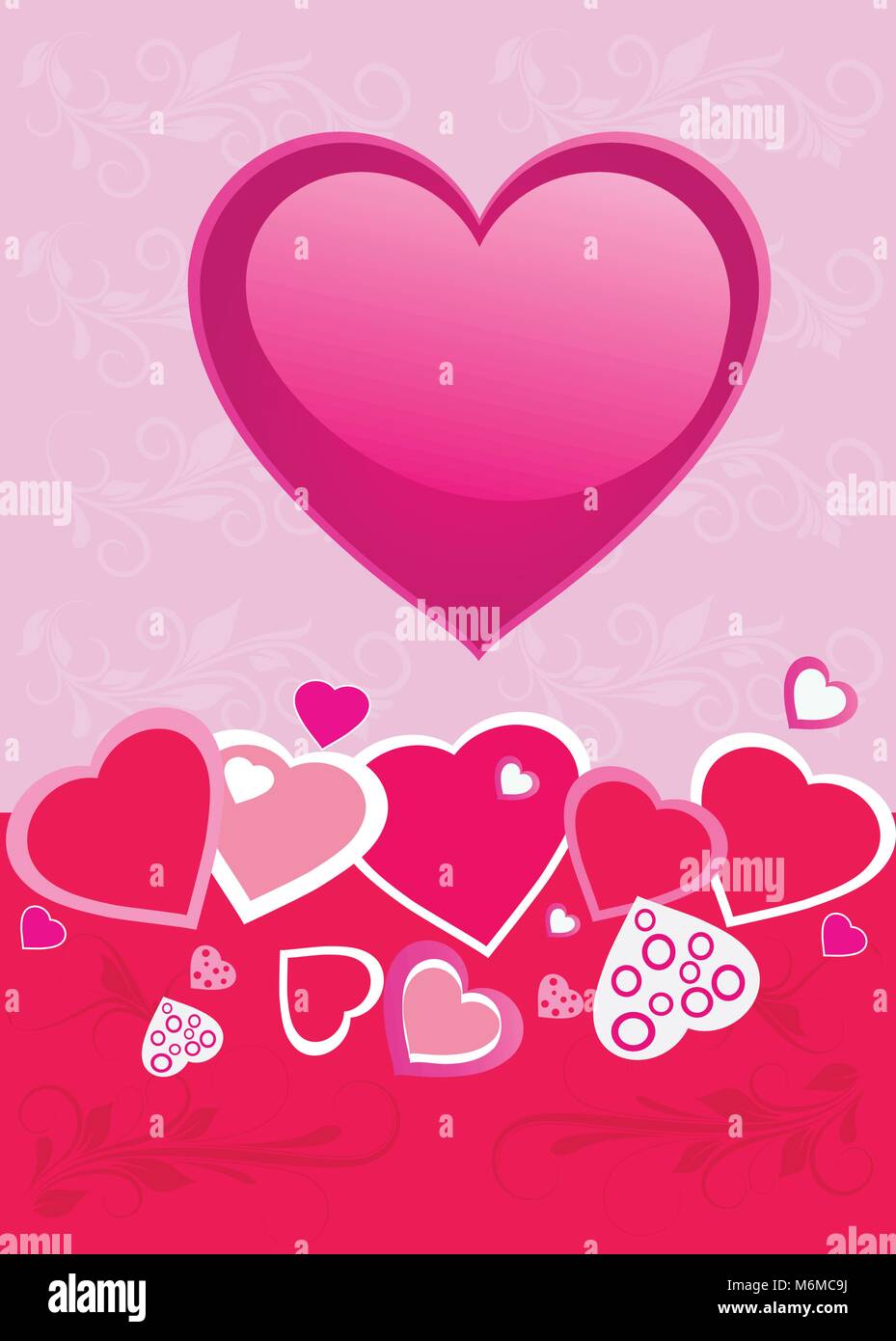 Valentines Day background with Hearts and flower, element for design ...