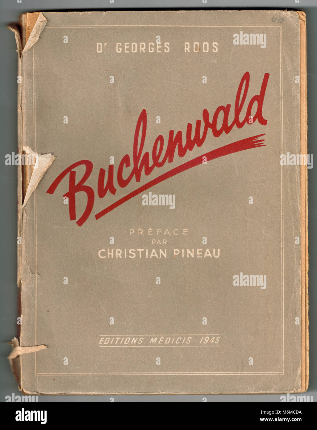 Post-war Book cover, "Buchenwald" by Dr Georges Ross, France Stock ...