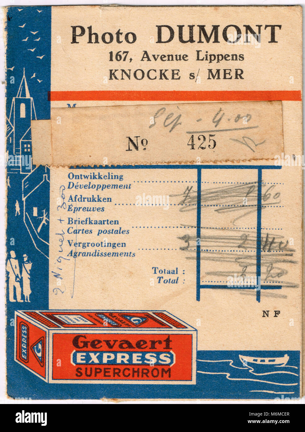 A Gevaert photo prints enveloppe, circa1950ies Stock Photo - Alamy