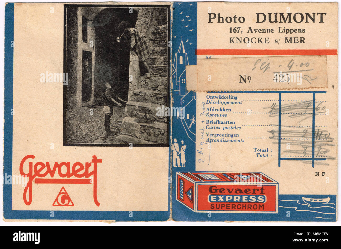 A Gevaert photo prints enveloppe, circa1950ies Stock Photo - Alamy