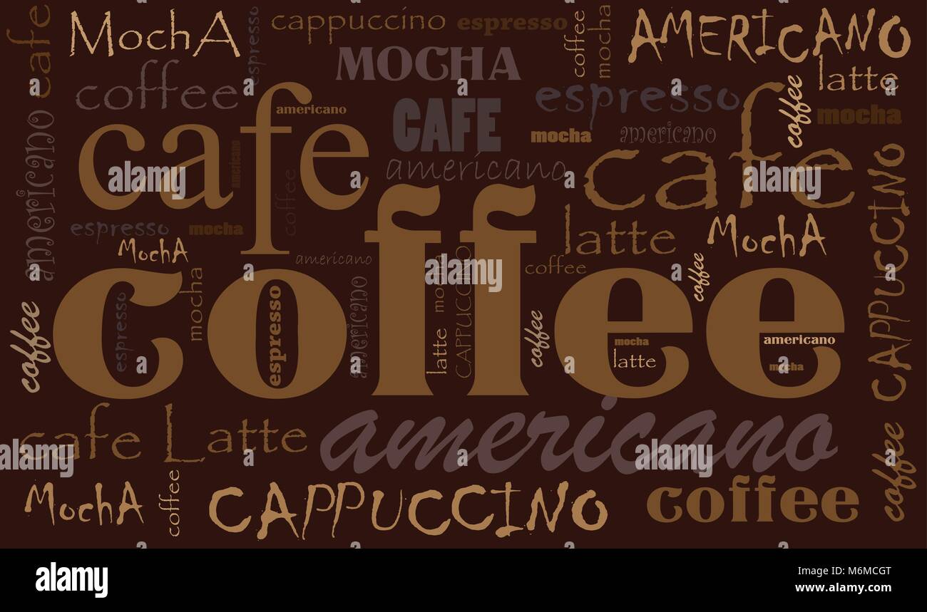 Coffee Background Different Blends and Types. Sketchy coffee icons and ...