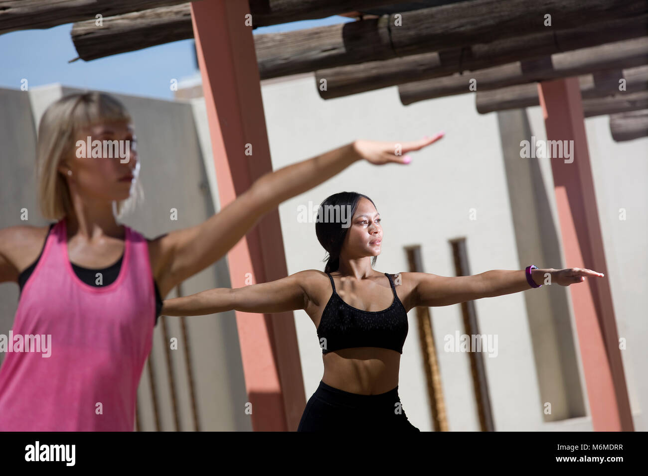 Women stretching in yoga class Stock Photo - Alamy