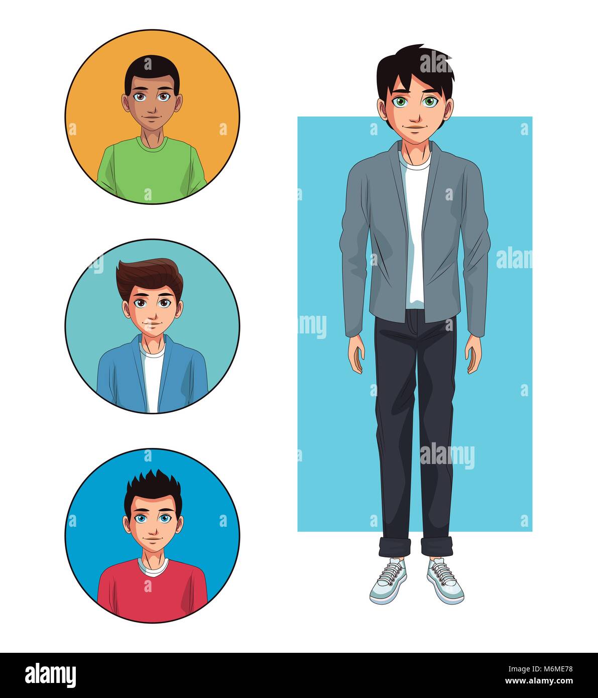 Young men cartoon Stock Vector Image & Art - Alamy