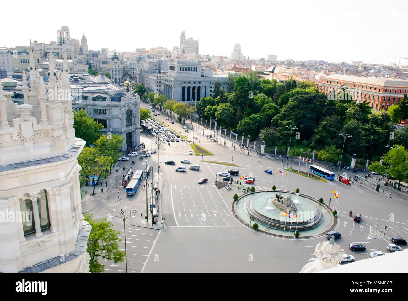 Gran Via viewed from Palacio de Cibelis, Madrid, Spain Stock Photo - Alamy