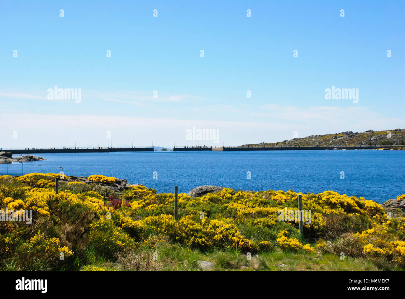 Water dam in Serra da Estrela natural park, Portugal Stock Photo - Alamy