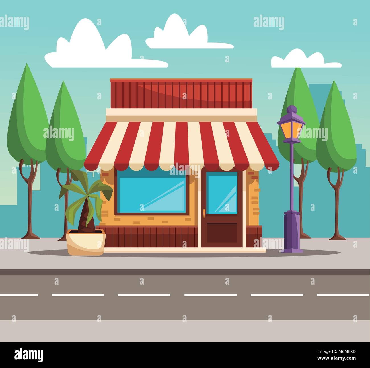 Town buildings cartoon Stock Vector Image & Art - Alamy