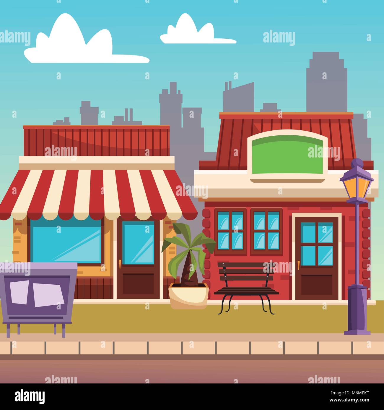 Town buildings cartoon Stock Vector Image & Art - Alamy