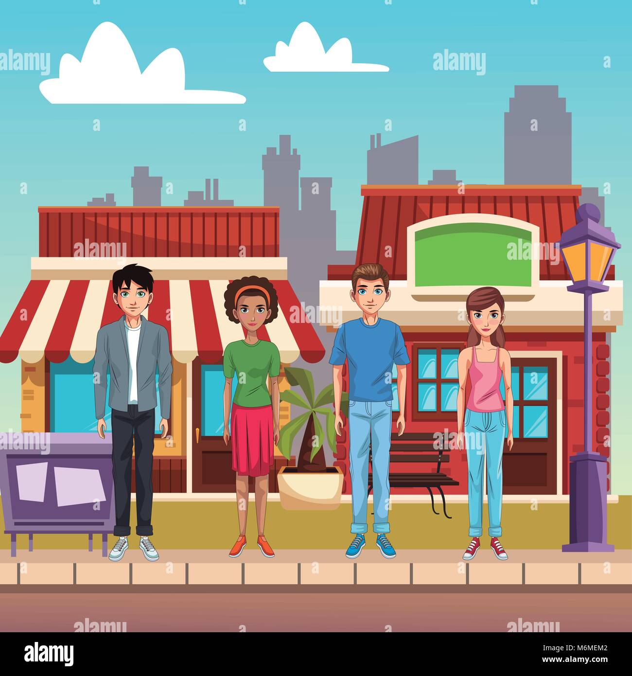 Young people cartoon Stock Vector Image & Art - Alamy