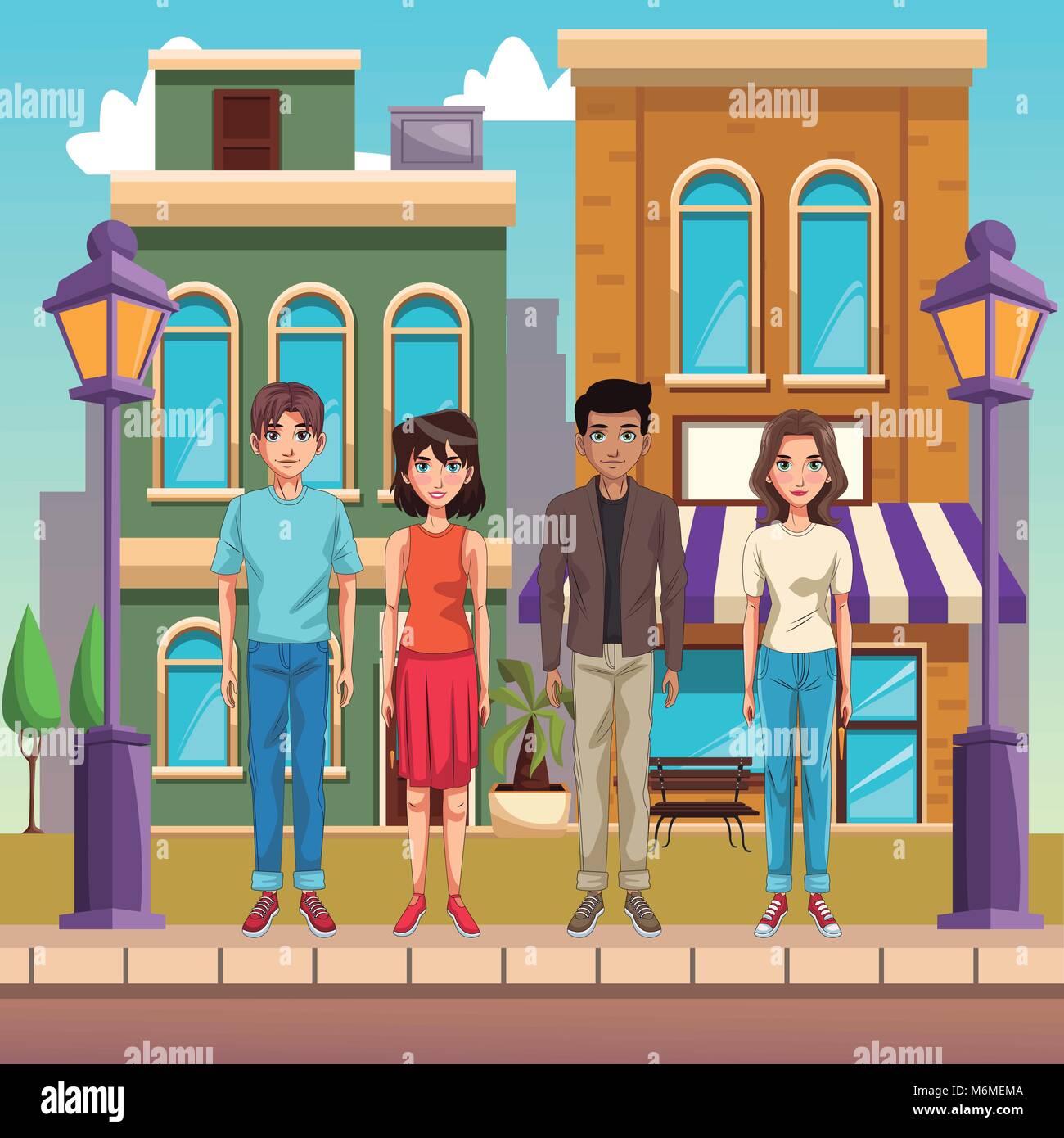 Young people cartoon Stock Vector Image & Art - Alamy