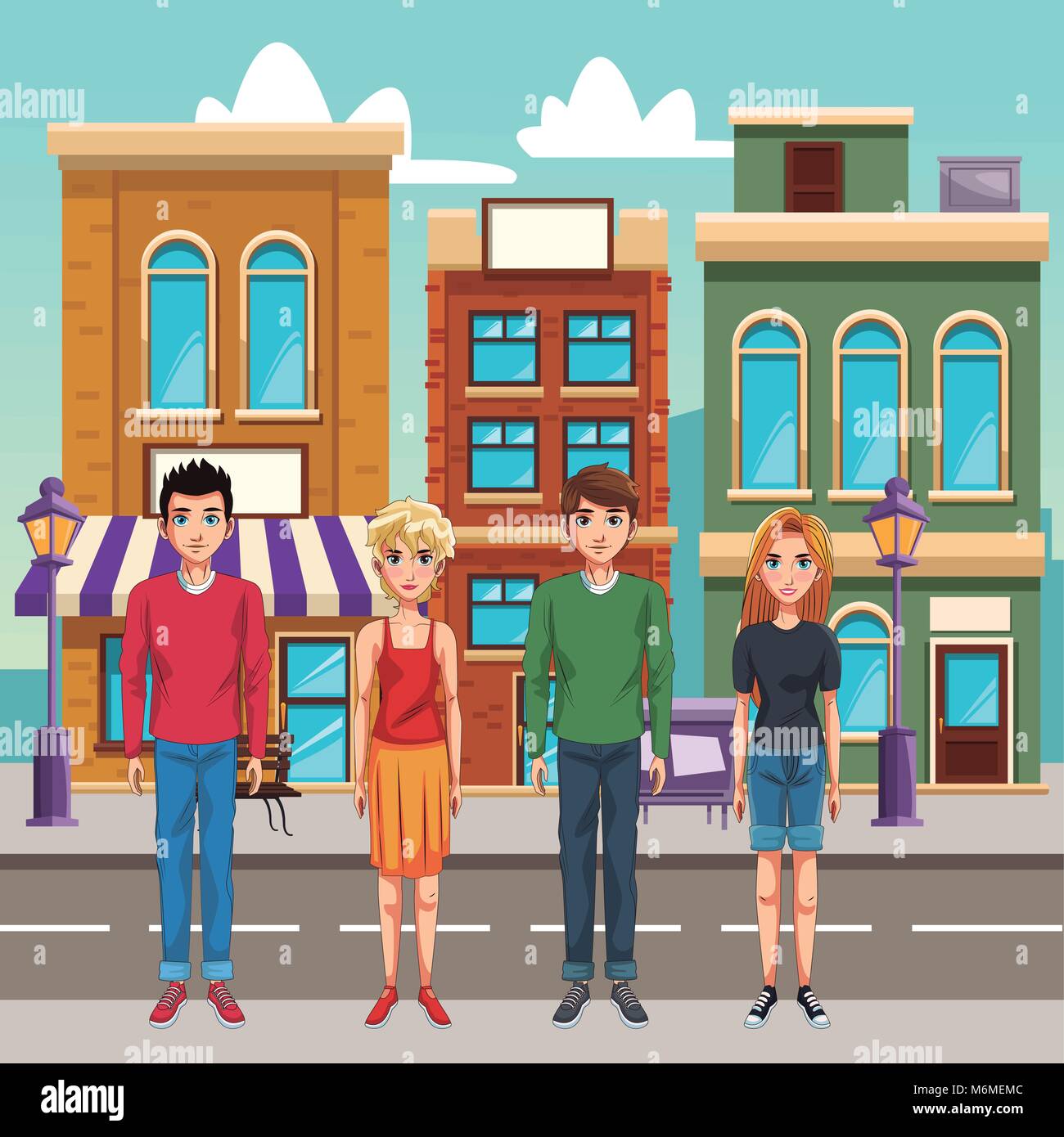 Young people cartoon Stock Vector Image & Art - Alamy
