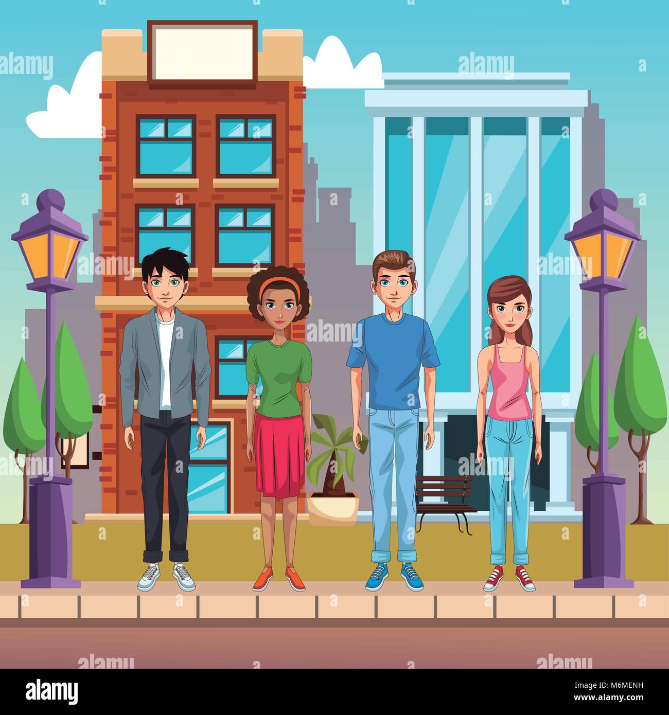 Young people cartoon Stock Vector Image & Art - Alamy