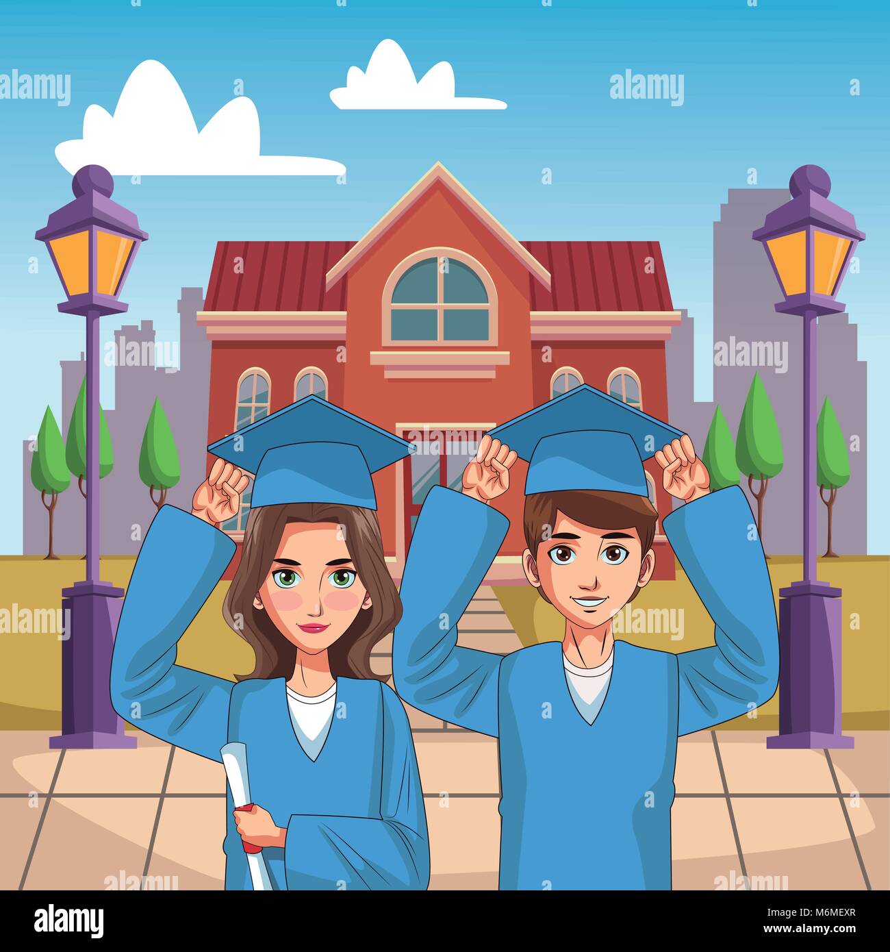 Young students cartoons Stock Vector Image & Art - Alamy