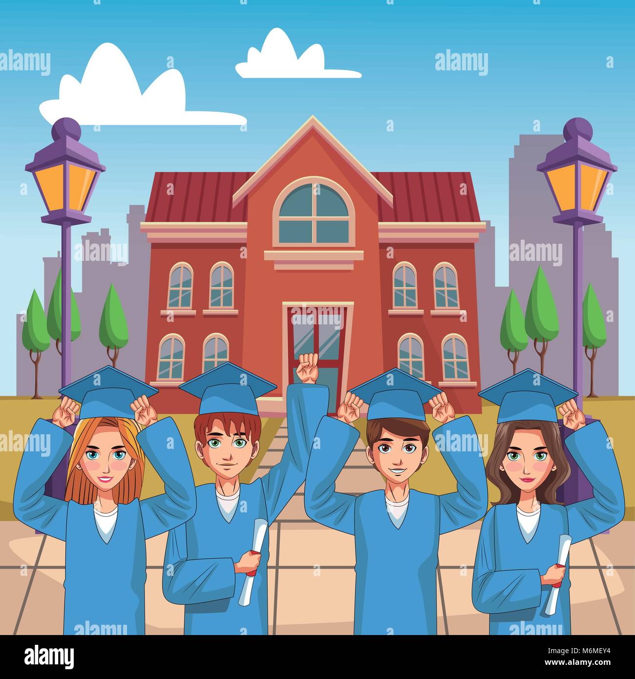 Young students cartoons Stock Vector Image & Art - Alamy