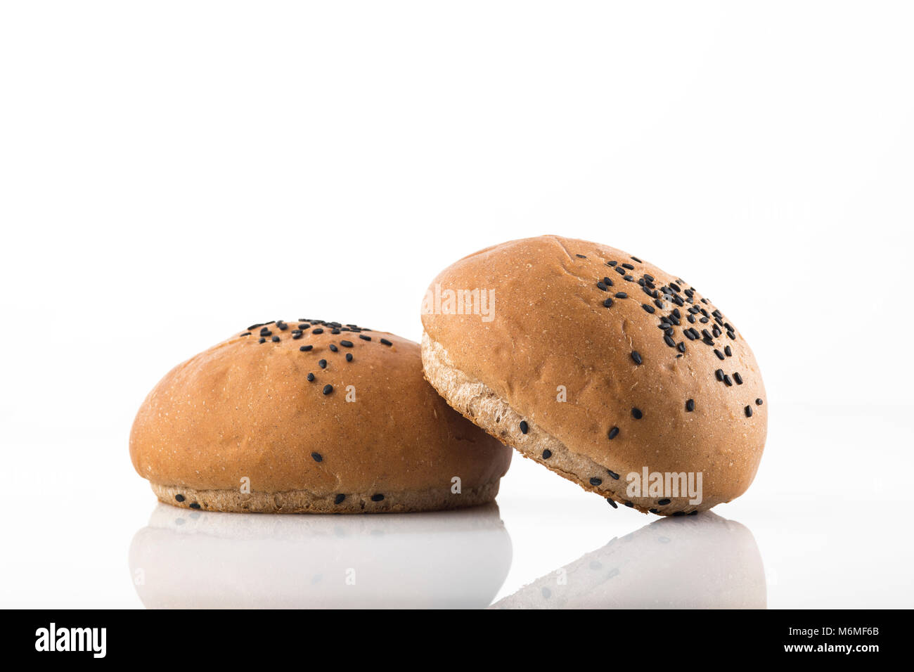 Food:Front View of Whole Wheat Bun Isolated on White Background Shot in ...
