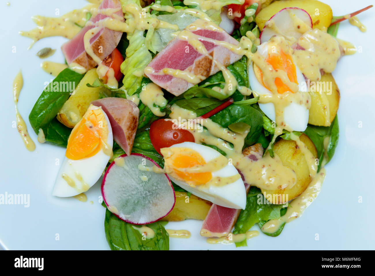 Nice restaurant food. Serving the table with a variety of food Stock ...